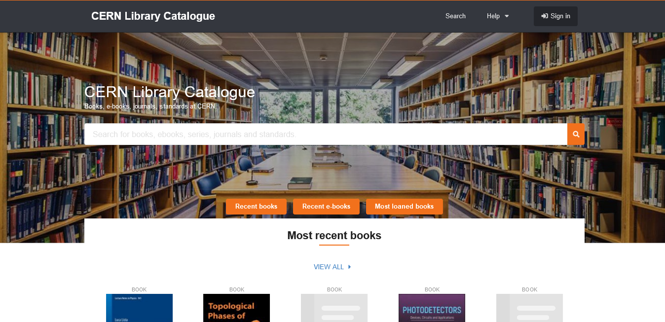 Discover the new CERN Library Catalogue | CERN Scientific Information Service (SIS)